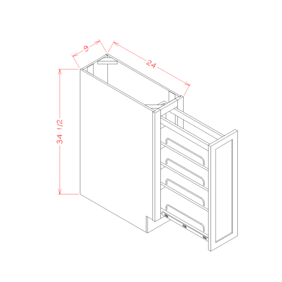 9" Base Spice Pullout Cabinet – RTA Direct